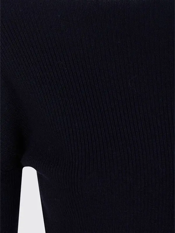 PAROSH P.a.r.o.s.h. Slim Fit Pure Wool Sweater With Straight Neckline And Dropped Shoulders