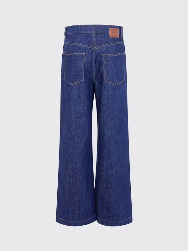 PAROSH Wide Leg Denim Trousers