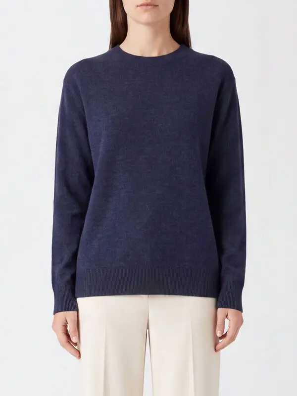 PAROSH P.a.r.o.s.h. Crewneck Sweater In Pure Cashmere With Dropped Shoulders - Grey