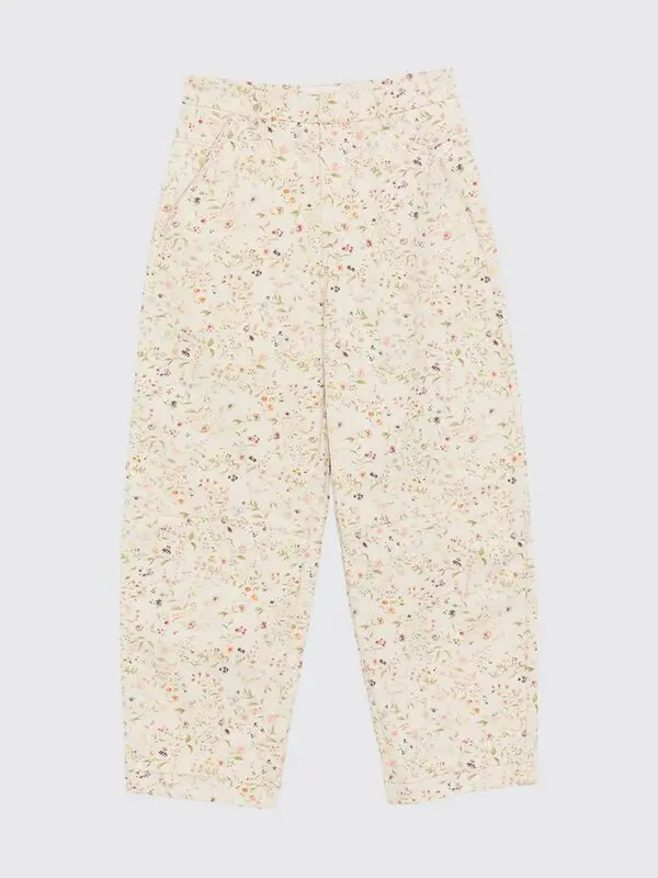TELA High-waisted Floral Print Wide-leg Pants In Cotton