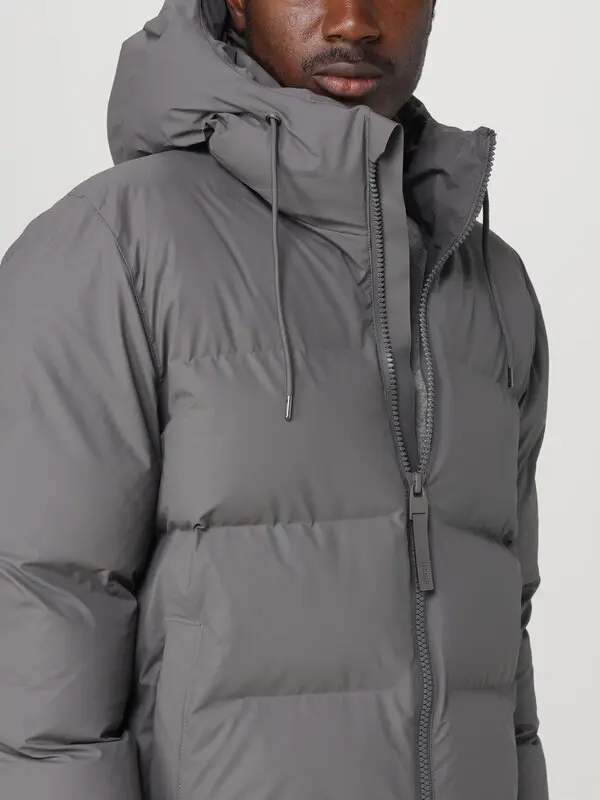 Rains Puffer Jacket With Drawstring Hood