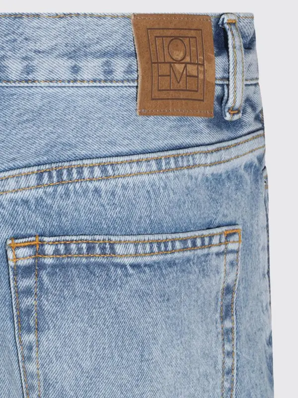 TOTEME High-waisted Five-pocket Cotton Denim Bermuda Shorts