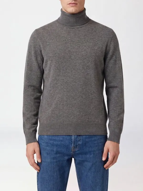 Brunello Cucinelli Slim Fit Wool Blend Turtleneck Sweater - Grey