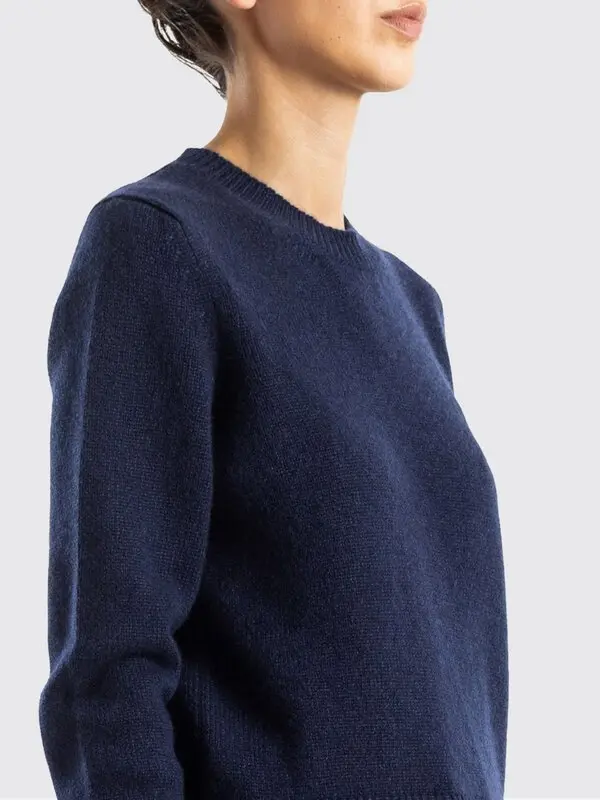 Khaite Crewneck Sweater In Pure Cashmere With Ribbed Trims