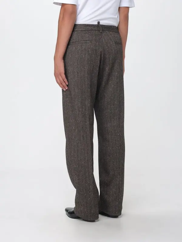 Dsquared2 Chevron Wool-blend Wide-leg Tailored Trousers