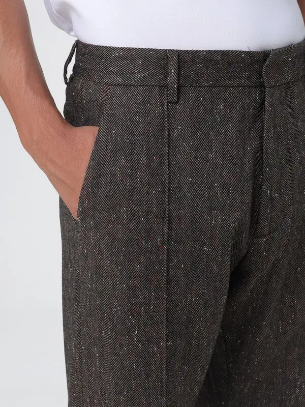 Dsquared2 Chevron Wool-blend Wide-leg Tailored Trousers
