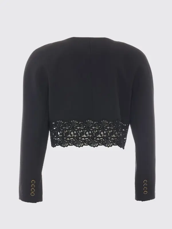 Chloé Cropped Wool Jacket With Lace Embroidery