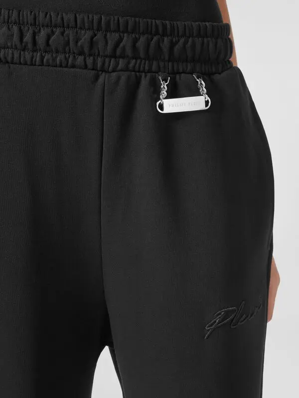 Philipp Plein Jersey Jogging Pants With Elasticated Waist And Cuffs - Black