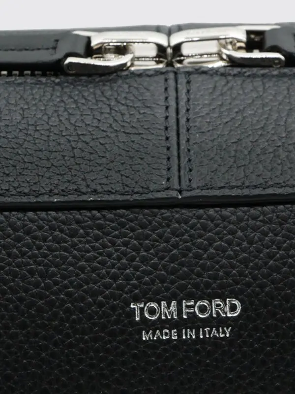 TOM FORD Leather Briefcase With Double Handle And Removable Shoulder Strap