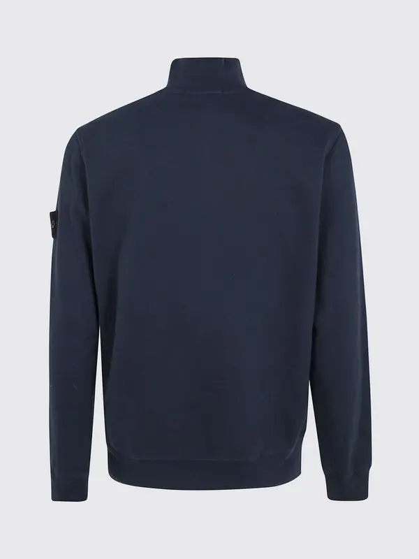 Stone Island Half-zip Cotton Turtleneck Sweatshirt With Compass Logo Patch - Green
