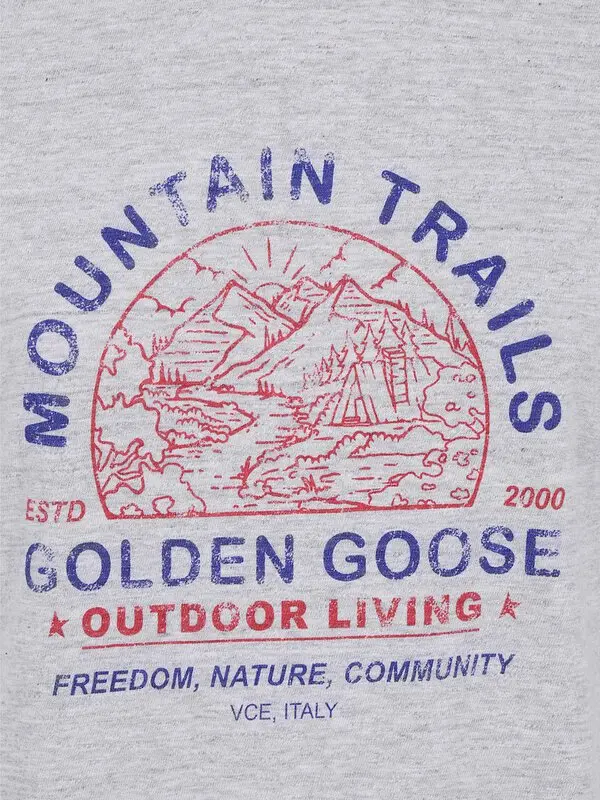 GOLDEN GOOSE Slim Fit Cotton T-shirt With Graphic Logo Print