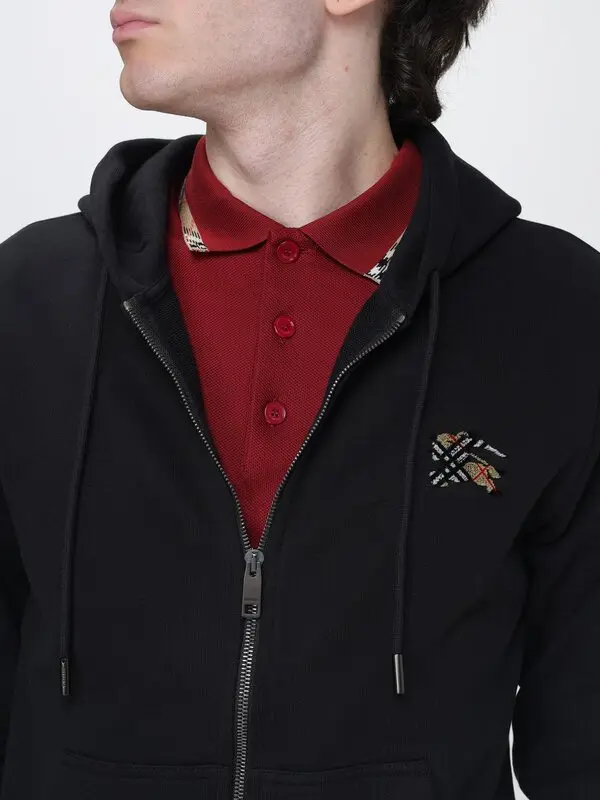 Burberry Cotton Zip-up Hoodie With Ekd Logo