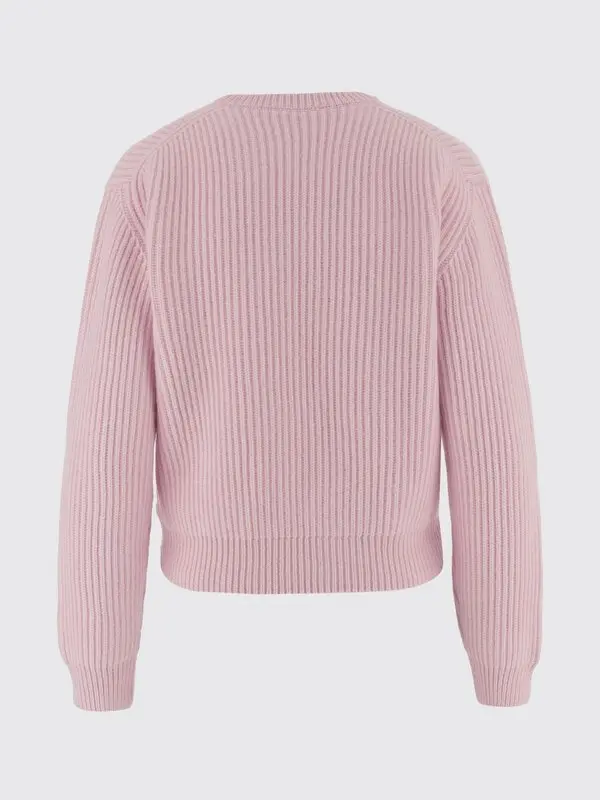 JIL SANDER Pure Wool Crewneck Sweater With Dropped Shoulders - Pink