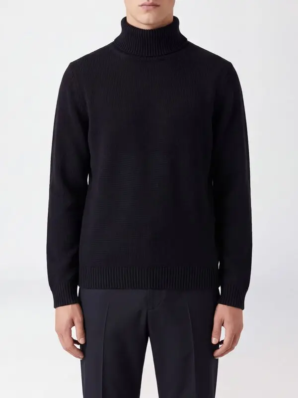 ROBERTO COLLINA Pure Wool Turtleneck Sweater - Black
