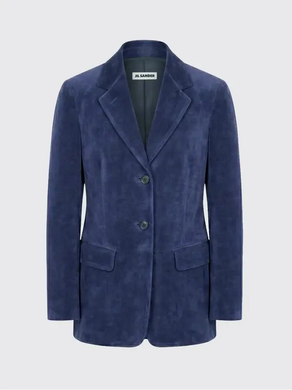 JIL SANDER Single-breasted Cropped Velvet Blazer In Cotton And Linen