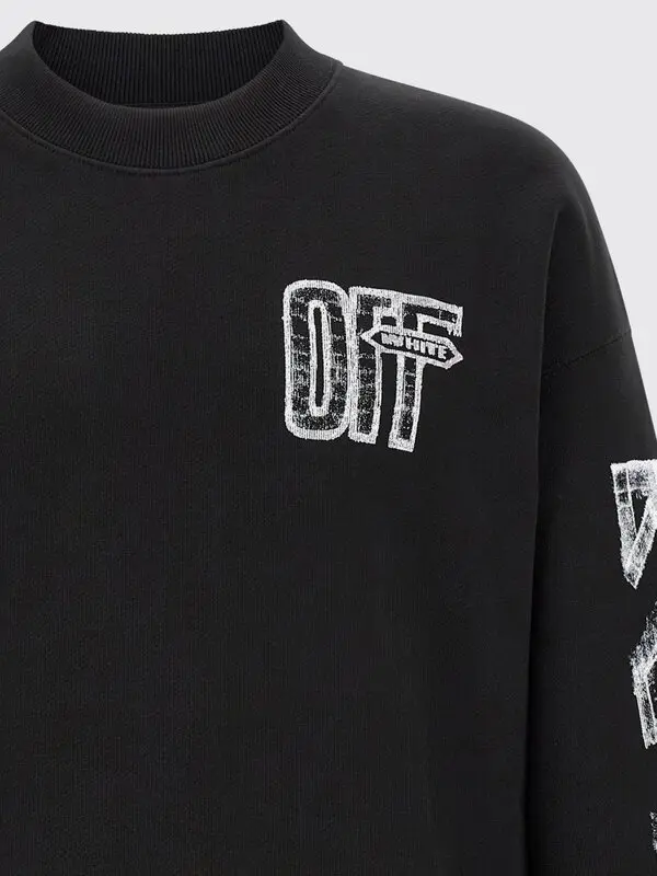 Off-White Oversized Cotton Sweatshirt With Arrow And Diag Print