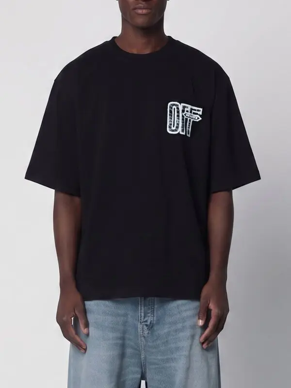 Off-White Relaxed Fit Cotton T-shirt With Back Arrow Logo Print