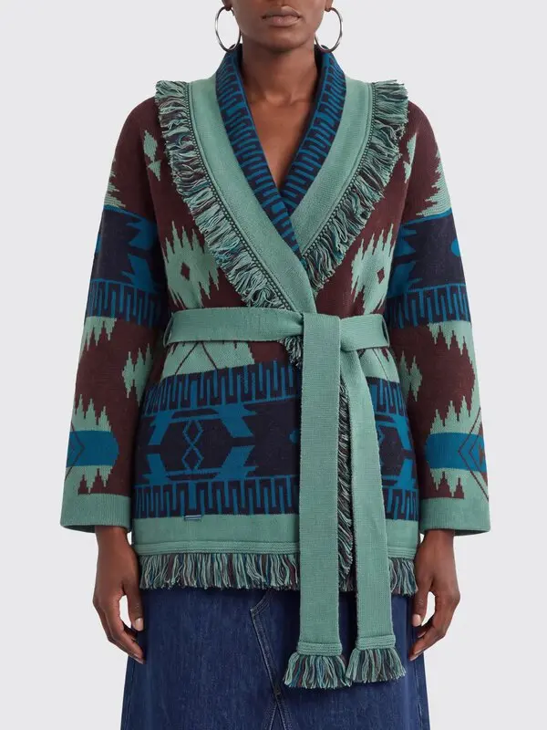 Alanui Cashmere Cardigan With Ethnic Pattern And Fringes - Multicolor