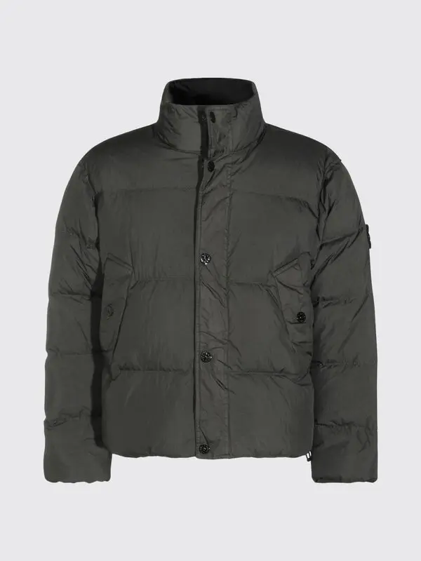 Stone Island Short Quilted Water-repellent Nylon Down Jacket - Grey