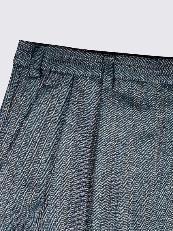 JIL SANDER Striped Wide-leg Linen And Cotton Tailored Bermuda Shorts