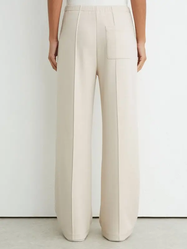 REISS Lyocell-wool Wide-leg Joggers - Ivory