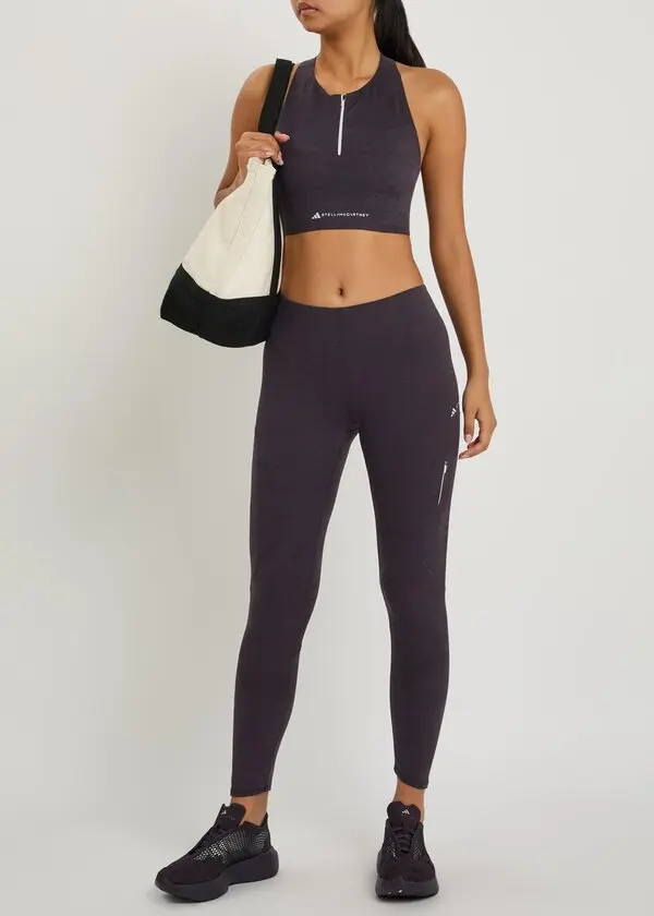 Stella McCartney X Adidas Floral Logo Print Cropped Knit Top
