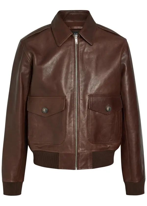 A.p.c. Leather Bomber Jacket