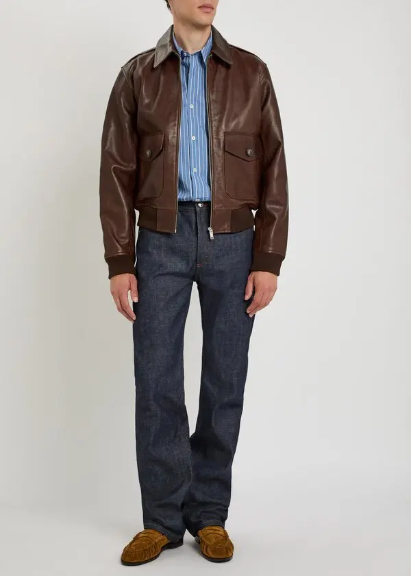 A.p.c. Leather Bomber Jacket