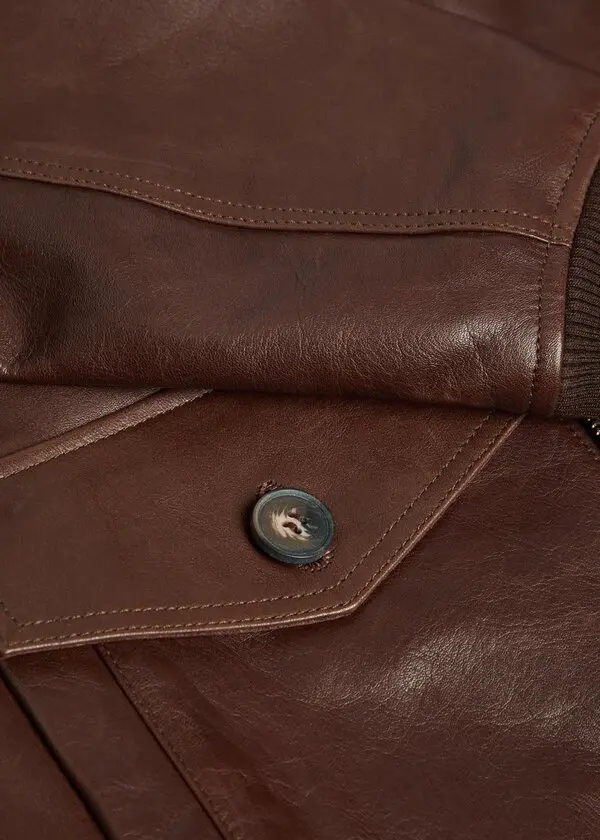 A.p.c. Leather Bomber Jacket