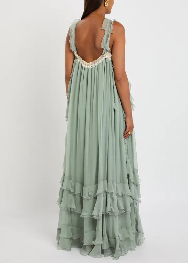 Chloé Ruffled Silk Georgette Maxi Dress