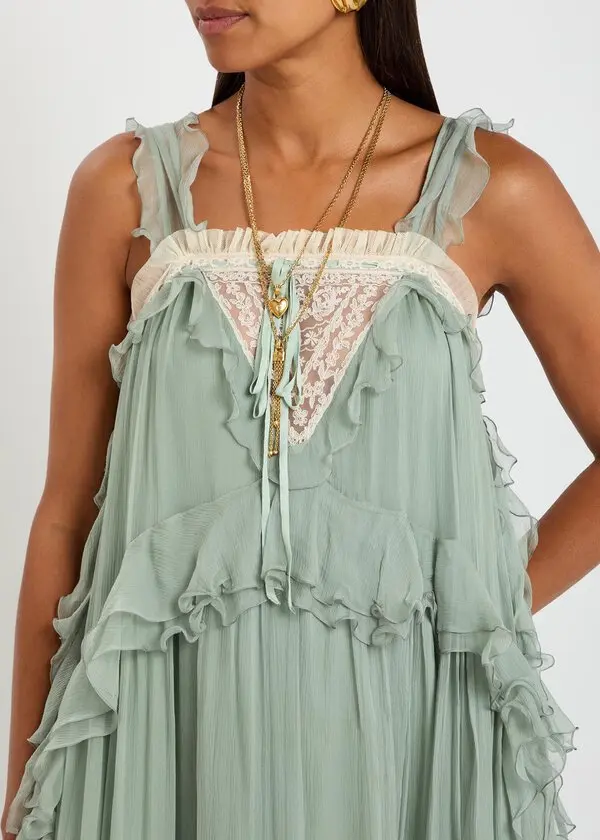 Chloé Ruffled Silk Georgette Maxi Dress