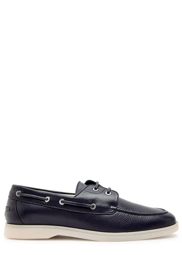 AURELIEN Boat Grained Leather Loafers