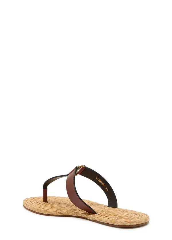 Saint Laurent Babylone Raffia And Leather Sandals