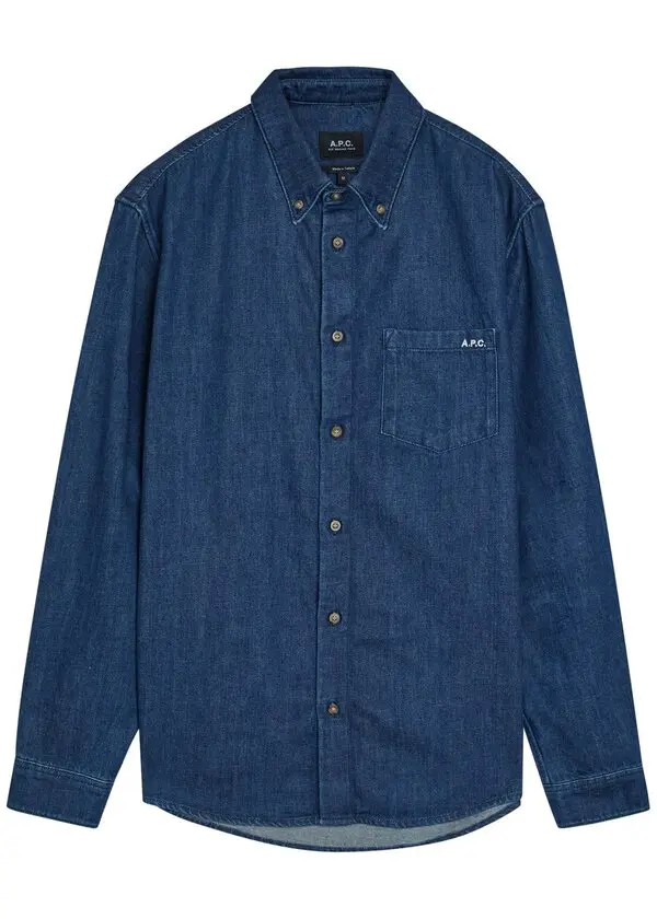 A.p.c. New Greg Embroidered Denim Shirt