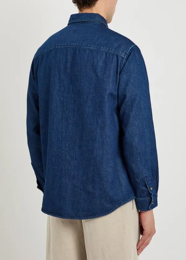 A.p.c. New Greg Embroidered Denim Shirt