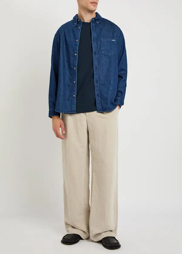 A.p.c. New Greg Embroidered Denim Shirt