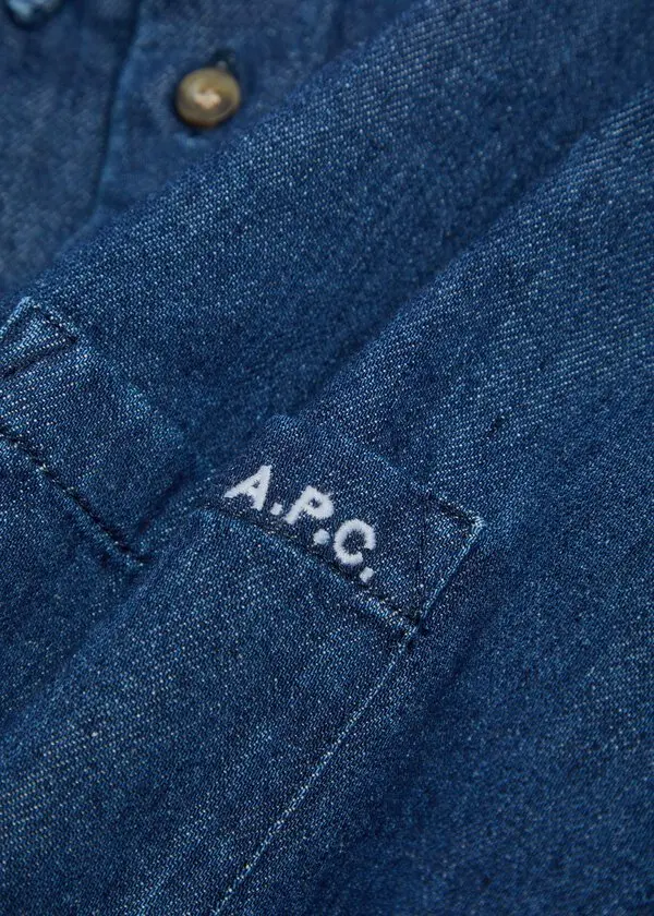 A.p.c. New Greg Embroidered Denim Shirt