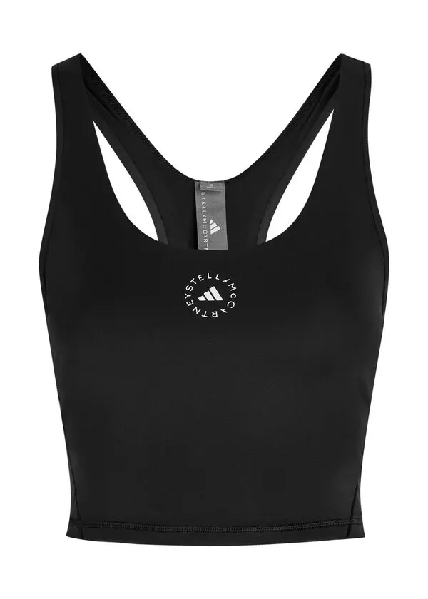 Stella McCartney Adidas X Logo-print Cropped Stretch-jersey Top