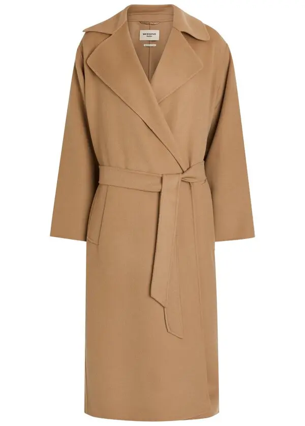 Max Mara Belted Wool-blend Coat - Camel