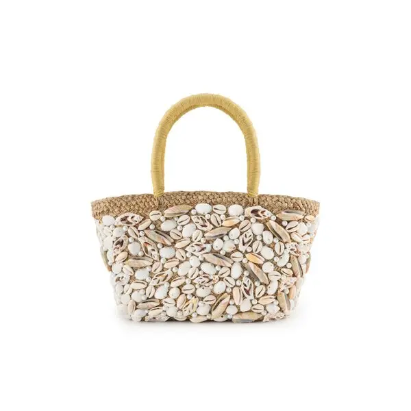 OHSUN Neutrals Alice Straw & Shell Tote