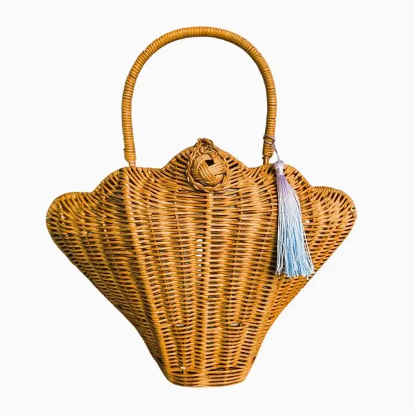 OHSUN Neutrals Ellie Shell Wicker Bag