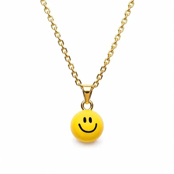 WHYAT Gold / Yellow Moody Hand-painted Necklace – Sterling Silver, Gold-plated - Gold/yellow
