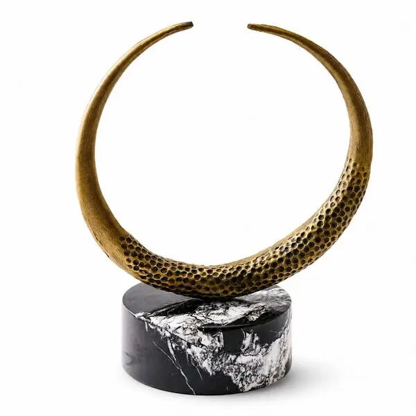 MARLETH Brass Crescent Sculpture