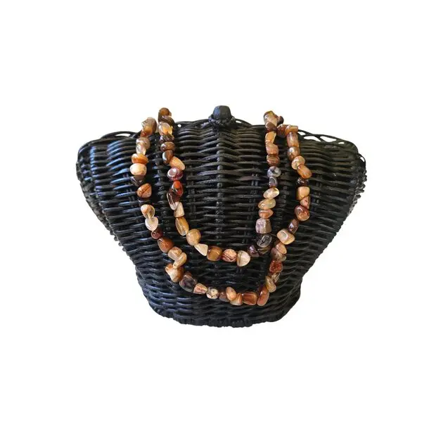 OHSUN Nori Wicker & Glass Bead Bag