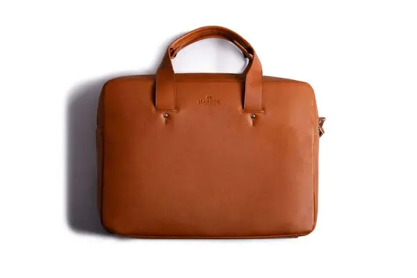 HARBER LONDON Everyday Leather Briefcase Tan