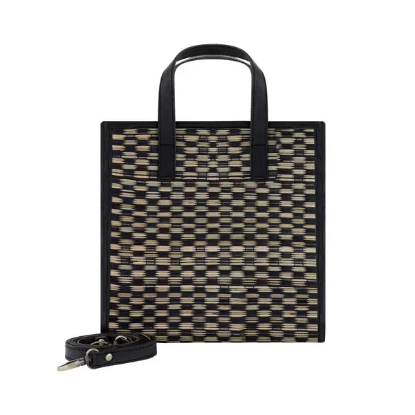 OHSUN Neutrals / Tessa Straw & Leather Handbag