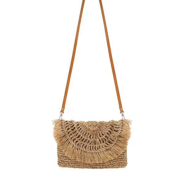 OHSUN Neutrals Ruby Raffia Crossbody - Red