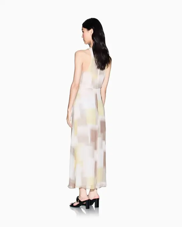 Armani Exchange Midi Dress With Allover Abstract Print