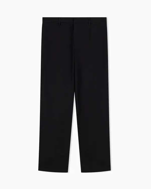 Armani Exchange Regular Fit Trousers In Cotton Cannet