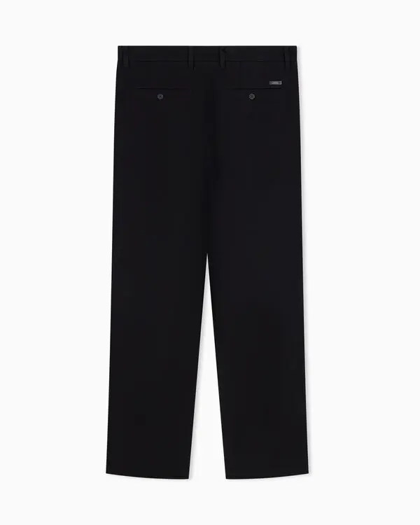 Armani Exchange Regular Fit Trousers In Cotton Cannet